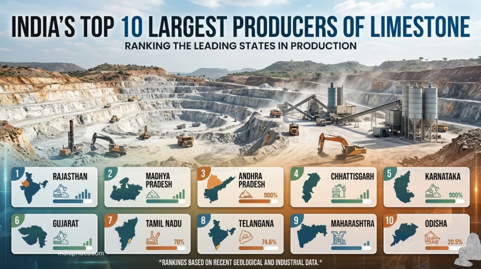 Top 10 Largest Producer of Limestone in India - India Prides